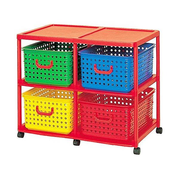【発売日：2023年03月10日】4つのバスケットでたっぷり収納。お子様の手の届く高さ。カラフルに色分けして収納。キャスター付きで移動ラクラク。※組立式サイズ（約）:幅87×奥行56×高さ72cmバスケット内寸サイズ（約）:幅33.2×奥行...