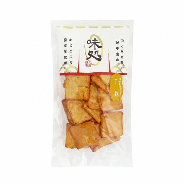 【発売日：2024年11月20日】【商品説明】薄焼きのパリッとした千枚おかきをなめらかな口あたりの醤油味に仕上げました。原材料(アレルギー表記含む)もち米（国産）、醤油、発酵調味料、デキストリン、砂糖エキス（節類、昆布）/トレハロース、増粘...