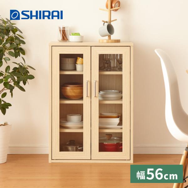 【発売日：2021年11月08日】●製品仕様ベーシックデザインで手頃な家具をお探しのお取引先様に。高さ80cmのガラスキャビネット。同シリーズFUL-8055DHNAの上に重ねて高さ160cmの食器棚としてもご利用できます。重ねて使う時は付...