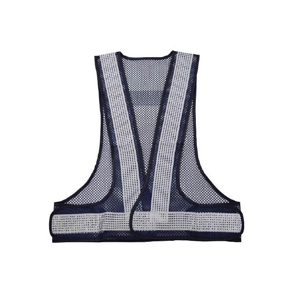 【発売日：2017年02月03日】【商品詳細】●マジック式のテープにて肩・胴回りのサイズ調整が可能です。●反射材にも穴加工を施しており、通気性が良く軽量です。●工事・建築現場。●交通整理。●色:紺/シルバー反射●着丈(cm):60●胴まわり...