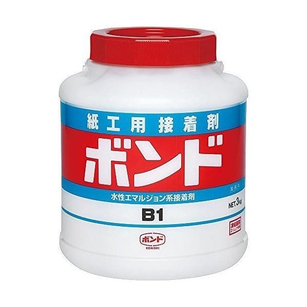 【発売日：2017年05月25日】コニシボンド 紙工用ボンドB1 3KG 41947JANコード：4901490419470サイズ：酢酸ビニル樹脂系エマルジョン形●紙工作用●無線綴じ製本●製本各部の接着