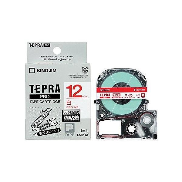 【発売日：2016年11月01日】キング テプラPROテ-プ強白/赤 SS12RWＪＡＮコード4971660772865「テプラ」ＰＲＯシリーズ専用カートリッジです。強粘着ラベルです。長さ８ｍ◆赤文字