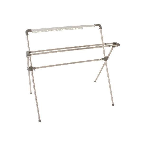 【商品名】布団干し/洗濯物干しスタンド 【X型】 4枚干し可 多機能 ステンレス 全体幅伸縮可 〔屋外 ベランダ 屋内〕