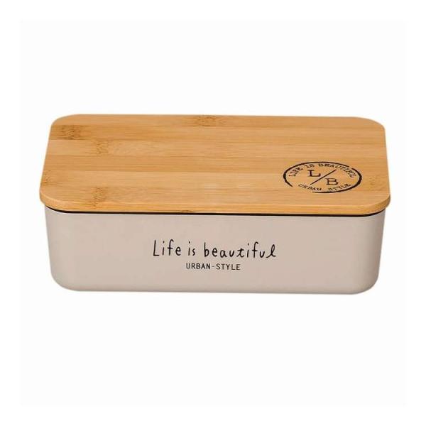 【発売日：2026年02月05日】【商品説明】モノトーンカラーに竹製の蓋を合わせた、都会的な中にもナチュラルなテイストを織り込んだLife is beautifulランチシリーズの1段弁当箱です。女性にピッタリな容量600mlです。小物入れ...