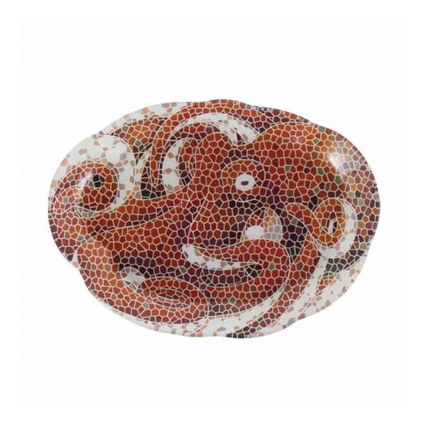 【発売日：2025年12月18日】【商品説明】地中海をイメージした魚介デザインの遊び心とユーモアに溢れるガラスプレートです。爽やかな色彩とモザイク調のデザインが特徴的です。料理を盛り付ける以外にも、壁掛けなどのインテリアとしてもおすすめです...