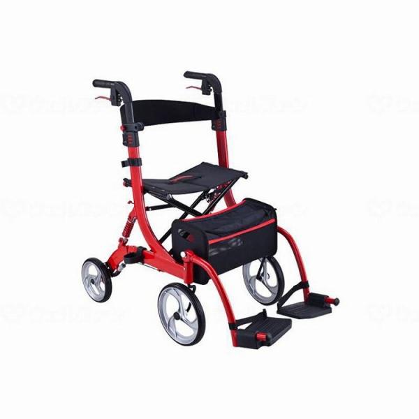 【発売日：2023年06月29日】介助車としても使える歩行車○折りたたみ時に自立するので収納も便利。材質○フレーム：アルミ規格詳細○サイズ：幅57.5×奥行78×高さ82〜92（5段階）cm○折り畳み時幅：25cm○座幅：42cm○座奥行：...