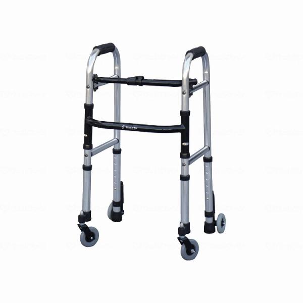 【発売日：2023年06月29日】キャスターが標準装備された超コンパクトサイズ歩行器3インチキャスター＋グライディングブレーキ付3インチキャスター○ミニサイズ歩行器児童、円背または小柄なお年寄りの歩行訓練に最適です。○ワンタッチ折りたたみ式...
