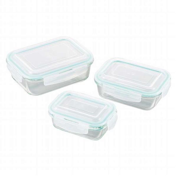 【発売日：2025年10月27日】【商品詳細】フタを外せば電子レンジやオーブンレンジにも対応する密閉保存容器。汁物を入れても漏れません。材質:耐熱ガラス生産国:中国セット内容:小（15.3×11.2×6.3cm）・中（17.8×13.2×6...
