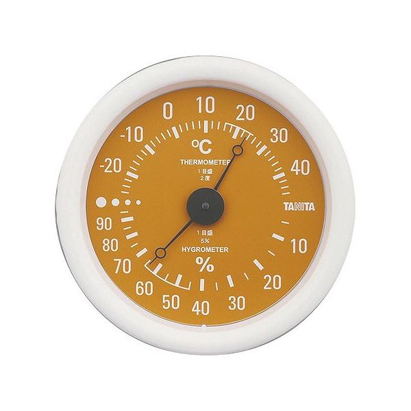 【発売日：2024年10月15日】【商品説明】壁掛用。室内環境に合わせて選べるカラー。カラー：オレンジ製品サイズ：φ130×30mm測定範囲：温度=-20〜40℃、湿度=10〜90％RH本体重量：約130g個装入数：1台原産国または製造国中...