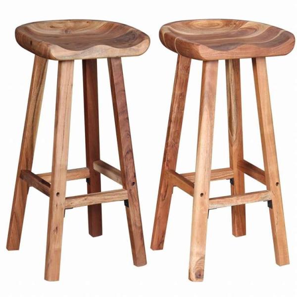【発売日：2025年04月21日】■シンプルで飽きのこないデザインで、ご家庭やオフィス、バーやカフェなど、さまざまなシーンで活躍する木製バースツールのセットです。 このスツールは、熱帯の堅木である高品質のアカシア材を使用しており、耐候性、耐...