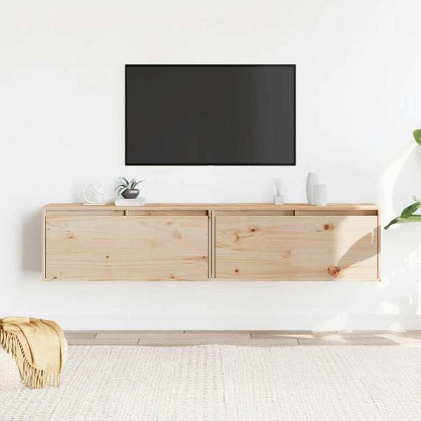 【発売日：2025年04月21日】■このウォールキャビネットは、インテリアを拡張する家具として、装飾的かつ実用的に使うことができます。テレビキャビネットとしても使えます。 このハンギングキャビネット（吊り戸棚）は無垢のパイン材で作られていま...