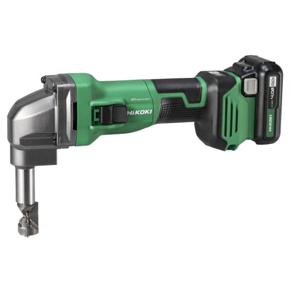 HiKOKI 　コードレスニブラ型式：CN12DA(NN)仕様（スペック） ・切断能力 軟鋼板、非鉄金属板：1.6mm　　　　　　　　 ステンレス板：1.2mm　　　　　　　　 最小切断半径：40mm・無負荷ストローク数（気温20℃満充電時...