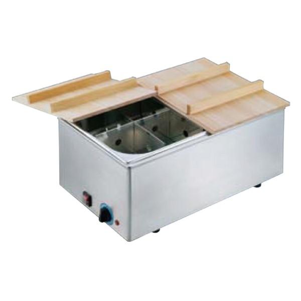 【メーカー】江部松商事　(EBM)【商 品 名】電気式　フードウォーマー　”おでん”【外形寸法】幅540×奥行340×高さ290(mm)【鍋寸法】幅510×奥行300×高さ100(mm)【内容積】13リットル【仕切り板】8ッ仕切り【温度範囲...