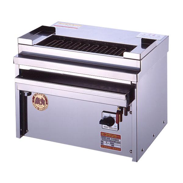 【メーカー】ヒゴグリラー【型　　番】P-124KC【電　　源】単相200V (50/60Hz) 【外形寸法】幅520×奥行410×高さ380(mm)【火床寸法】前巾380×奥行150(mm)【加熱方式】1面電熱式【消費電力】4kW【熱量調節...