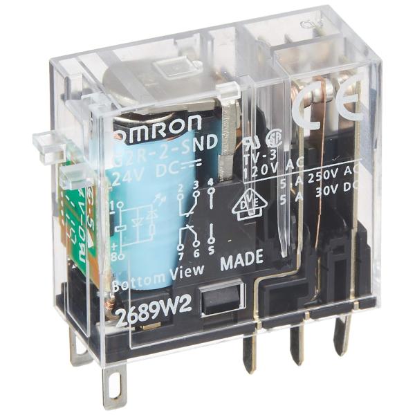 メーカー:?オムロン(OMRON)部品番号:?G2R-2-SND DC24シリーズ:G2R-□-S特徴:ミニパワーリレープラグイン端子タイプ極数:動作表示灯およびダイオード内蔵形形式:形G2R-2-SNDコイル定格仕様:DC24定格電圧:2...