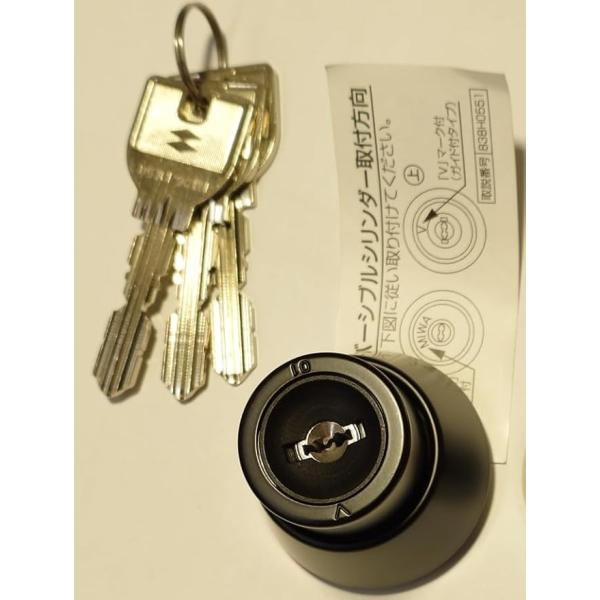 美和ロック　ＵＲ ＬＡ（ＤＡ）シリンダー部品情報：URLA−J．CY 【防犯建物部品(CP錠)】扉厚：３３−４２ｍｍカラー・仕上 ：ブラック（BK）キー本数 ： ３本