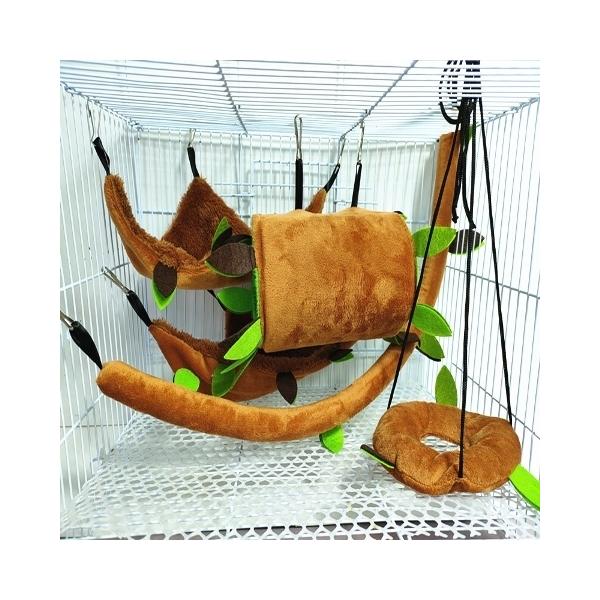 小動物用　ゲージ内アクセサリーフクロモモンガ、リス、ハムスター等のケージ内に。お好みのアクセサリーでゲージ内をレイアウトできます。（商品仕様）商品名 : 小動物リーフベッドカラー：ブラウン、レッド、ブラックタイプ (サイズ) :type-A...