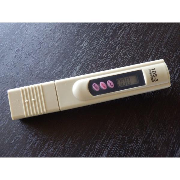水質測定の必需品♪ポケットサイズで、お手軽に測定することが出来るTDSメーターです。 温度も測定可能です。◆セット内容◆本体●商品仕様●測定範囲　0-9990ｐｐｍ 重量　76ｇサイズ　155×31×23　ｍｍ※説明書は付属していません。箱...