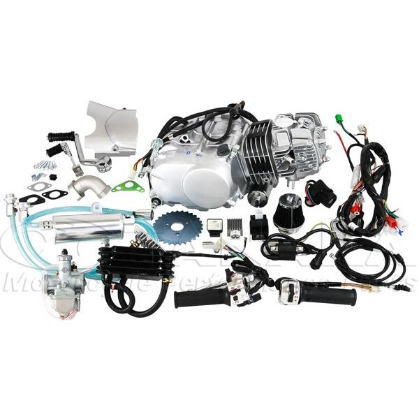 【適合車種】ホンダモンキー　カブ等横型エンジン搭載車【排気量】124cc【本体色】シルバー【付属品（モンキー用）】キックペダル、シフトペダル　キャブレター(φ２２)、マニホールド　オイルクーラー　　オイルキャッチタンク　ドリブンスプロケット...