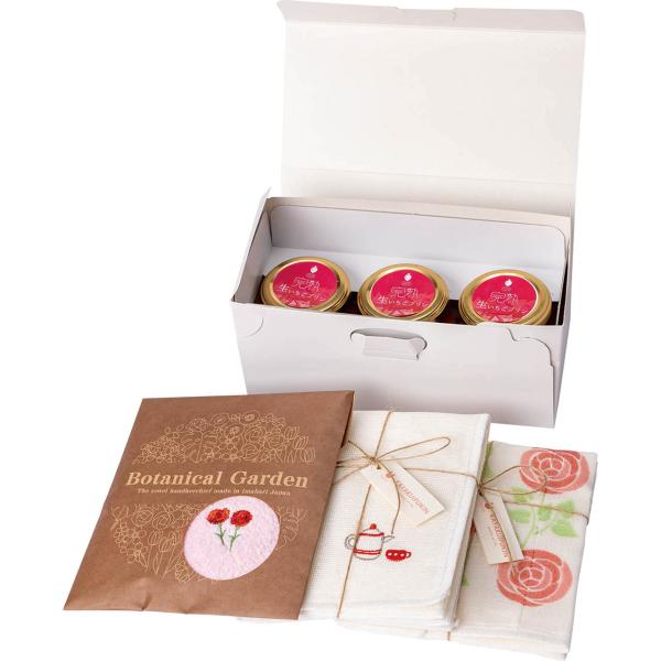 母の日  完熟生いちごプリン＆今治ハンカチ・かや生地ふきんセット  1854-282 | 母の日・2026・ギフト・贈り物・人気・おすすめ・お取り寄せ・洋菓子・スイーツプリンとソース、ダブルのいちごで美味しさにこだわった「完熟いちごミルクプ...