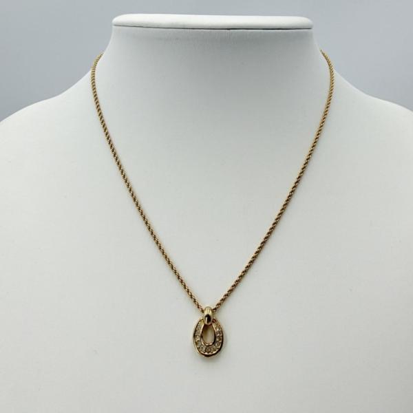 【商品番号】ITPV93MY17LY【商品説明】・ブランド Christian Dior（クリスチャンディオール）・商品名 CDロゴ ラインストーン ネックレス・アイテム名 ネックレス・カラー ゴールド・装飾 ラインストーン・全長 約44c...
