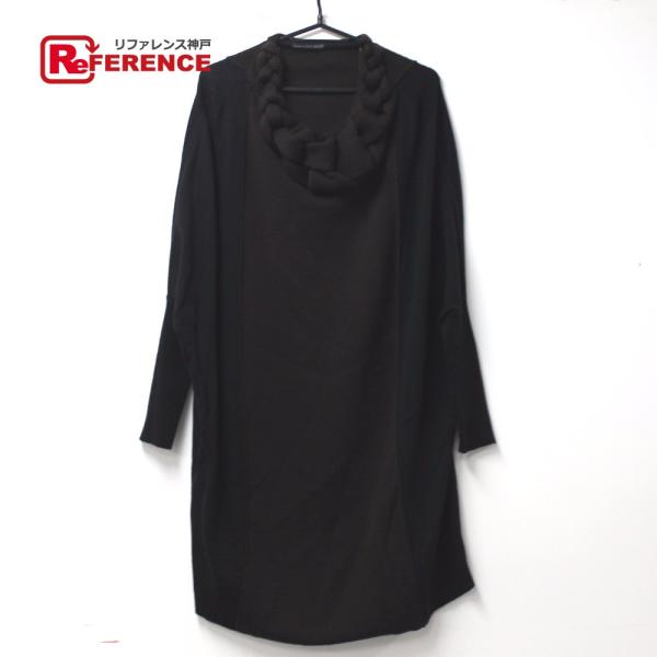 【商品番号】227860-11728-8【ブランド】デボラシニバルディ【モデル】ニット【タイプ】ドルマンスリーブ【対象】レディース【カラー】ブラックxブラウン【素材】【品質表示】ウール100%【サイズ】表記サイズ：I40着丈：90cm 実寸...