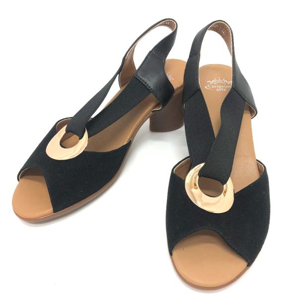 【商品番号】233000-17210【ブランド】カリシモ アルテ【ライン】クロスバンド【モデル】バックバンド【タイプ】サンダル　靴【対象】レディース【カラー】ブラックxゴールド【素材】スエード/レザー【サイズ】表記サイズ：LLUS靴サイズ：...