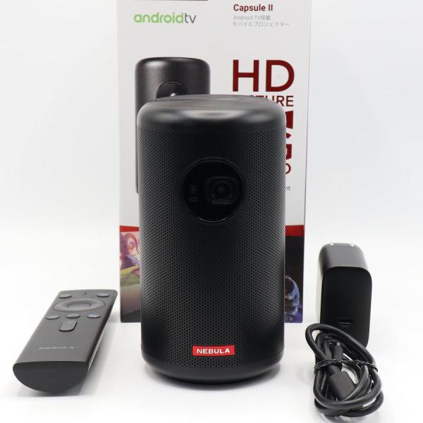 Anker Nebula Capsule II D2421N12 ブラック モバイルプロジェクター Android TV搭載 アンカー ネビュラ カプセル2 本体■商品状態【B】一般的な使用感のある商品・本体上面や側面に使用に伴う擦れキズが...