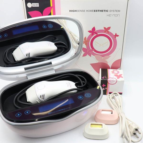 【美品】ケノン Ver.8.0 カートリッジ4点 ストロング+スキン+スーパープレミアム＋スキン 脱毛器 kenon 本体■商品状態【A】大きなダメージもなく程度良好の美品・鏡に若干の擦れ感がございますが、全体的に状態の良い中古品です。・商...