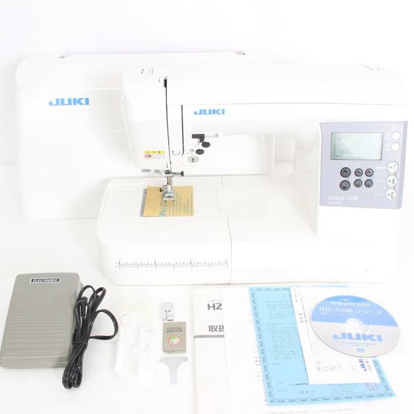 JUKI GRACE HZL-G100B フットコントローラー付き コンピューターミシン ジューキ グレイス 本体■商品状態【B】一般的な使用感のある商品・本体カバーにシール痕などがみられます。・本体には若干の色あせ感がございます。※できる...