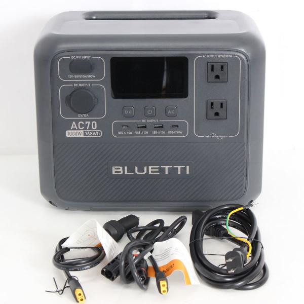 BLUETTI AC70 ポータブル電源 768Wh 1000W 蓄電池 非常用電源 ブルーティ 本体■商品状態【B】一般的な使用感のある商品・本体側面や底面には使用に伴う擦れキズがございます。・動作確認済みのためご購入後はすぐにご使用いた...