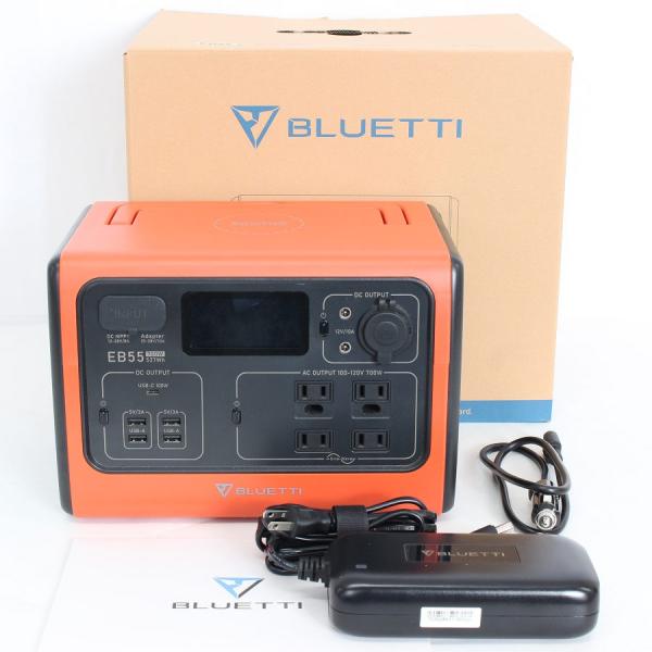 BLUETTI EB55 オレンジ 537Wh｜700W 小型ポータブル電源 蓄電池 非常用電源 ブルーティ 本体■商品状態【B】一般的な使用感のある商品・本体側面の所々に使用に伴う擦れキズがございます。・メーカー様公式の定格出力は700W...