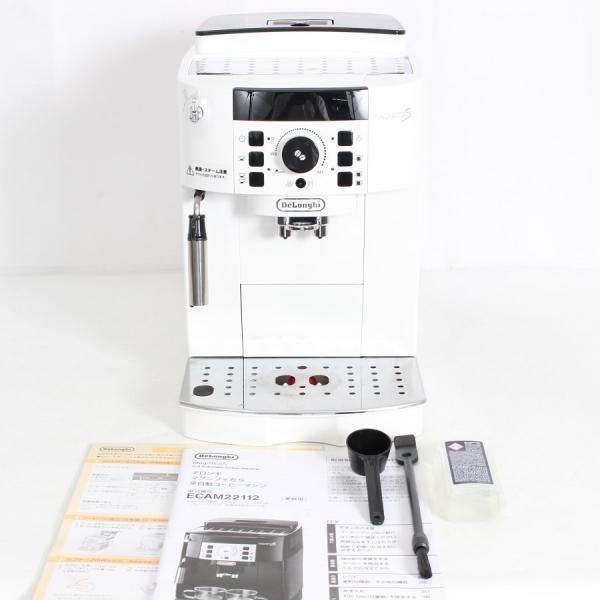 デロンギ マグニフィカS ECAM22112W ホワイト 全自動エスプレッソマシン コーヒーメーカー De Longhi 本体■商品状態【B】一般的な使用感のある商品・カップトレイとカップ受けに擦れキズとトレイ内にコーヒーの着色がみられます...