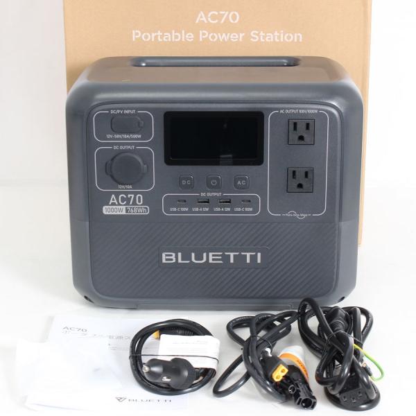 BLUETTI AC70 ポータブル電源 768Wh 1000W 蓄電池 非常用電源 ブルーティ 本体■商品状態【B】一般的な使用感のある商品・本体の所々に使用に伴う若干の擦れ感がございます。・ディスプレイには擦れキズがみられます。・動作確...