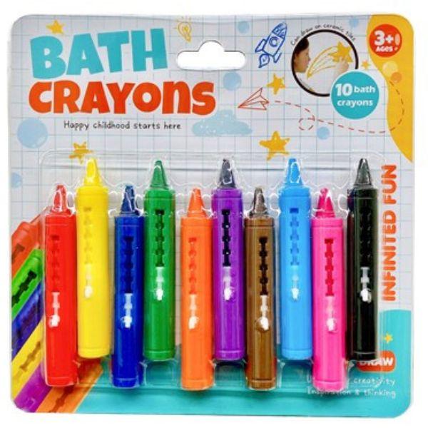 お風呂の壁や浴槽におえかき！お湯で流せるクレヨン。対象年齢 3才〜お風呂の壁や浴そうにお絵かきができ、水で落とせる楽しいクレヨンです。クレヨンはケースに入った繰り出し式なので濡れた手で持っても安心。10色：赤・黄・青・緑・オレンジ・緑・茶・...