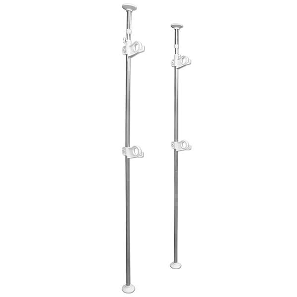 ○メーカー：平安伸銅工業○商品名：ワンタッチベランダ物干し受○品番：MC-80○商品仕様　製品サイズ　奥行 30cm　高さ 210〜280cm　本体重量 3kg　耐荷重 22kg○材質表示　支柱：ステンレス管・ステンレス巻き鋼管　樹脂部品：...