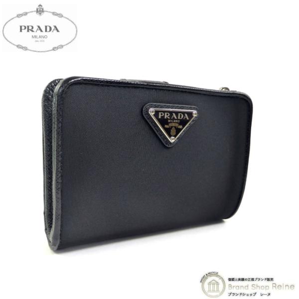 ◇商品名：プラダ（PRADA） テスート サフィアーノ トライアングルロゴ コンパクト 二つ折り 財布 1ML018 NERO（新品）◇管理： No. 048046◇ブランド：プラダ◇カラー：　NERO×SV金具◇商品ランク・状態：　 N ...