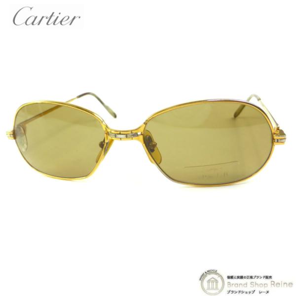 ◇商品名：カルティエ （Cartier） マイヨン パンテール リンクモチーフ オーバル メタル サングラス ヴィンテージ メンズ ゴールド（中古）◇管理： No. 048513◇ブランド：カルティエ ◇カラー：　ゴールド×ブラウン◇商品ラ...