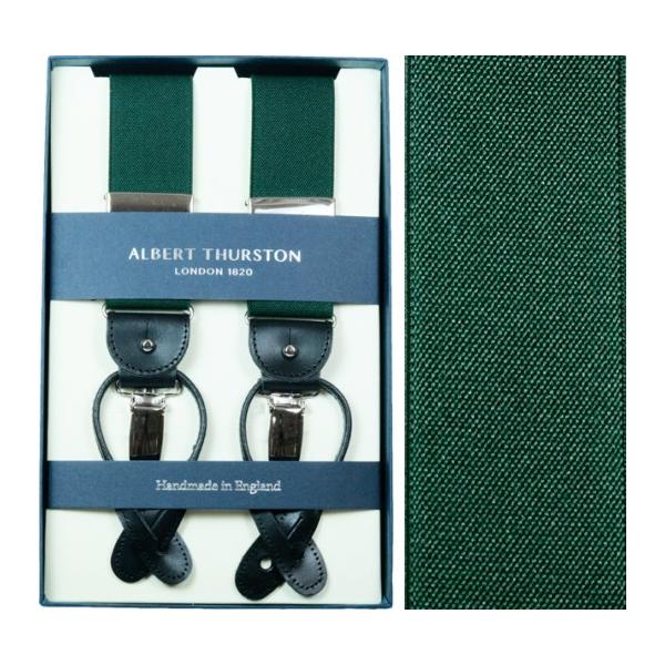 サスペンダーのトップブランド ALBERT THURSTON　アルバートサーストンのY型サスペンダー、ズボン吊りです。サーストンのサスペンダーは１８０年以上の英国の伝統的なクラフトマンシップに支えられた最高級のサスペンダー（ブレイシス）で、...