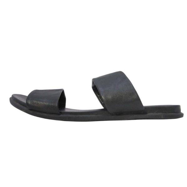 【商品名】BARI バリ レザー 2ストラップ フラットサンダル ミュール シューズ 靴 本革 35/22.5cm 黒 ブラック【ブランド】BARI バリ【対象】レディース【ランク】SA ※若干の使用感はあるが、全体的に状態の良い商品【カラ...