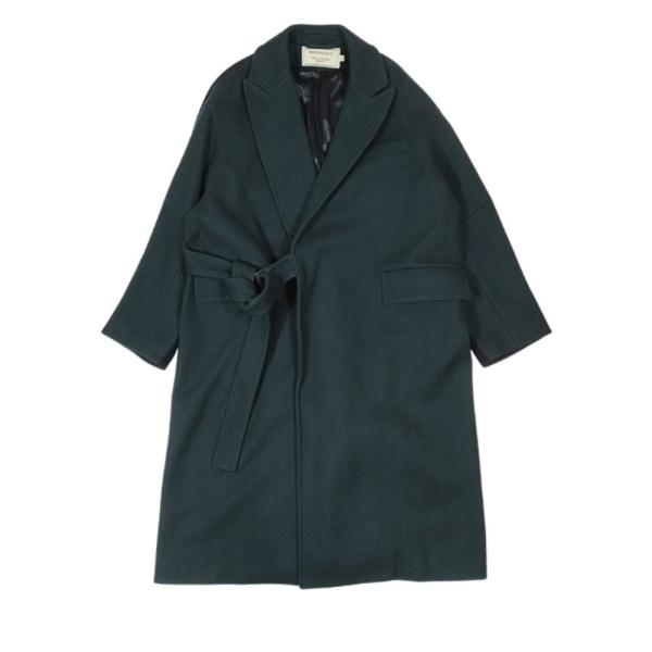 【商品名】MAISON KITSUNE メゾンキツネ ウール タイロッケンコート ラップコート ベルテッド ロング アウター S 黒 ブラック【ブランド】MAISON KITSUNE メゾンキツネ【対象】メンズ【ランク】SA ※若干の使用感...