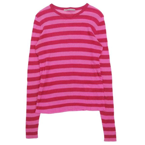 【商品名】ERMANNO SCERVINO エルマノシェルビーノ ボーダー カットソー シャツ トップス リブ クルーネック 40 ピンク系【ブランド】ERMANNO SCERVINO エルマンノ シェルヴィーノ【対象】レディース【ランク】...