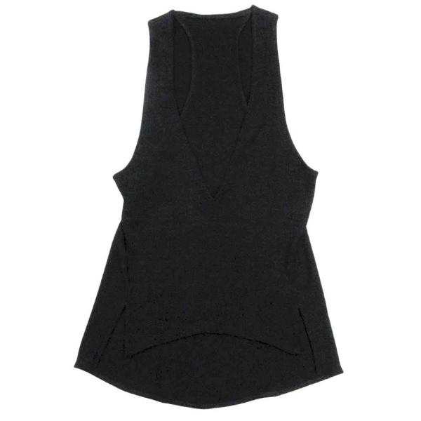 【商品名】bajra バジュラ 深Vネック ベスト ジレ カットソー プルオーバー トップス アシンメトリーヘム 0 黒 ブラック【ブランド】bajra バジュラ【対象】レディース【ランク】S ※ほとんど使用がなく、とても状態の良い商品【カ...