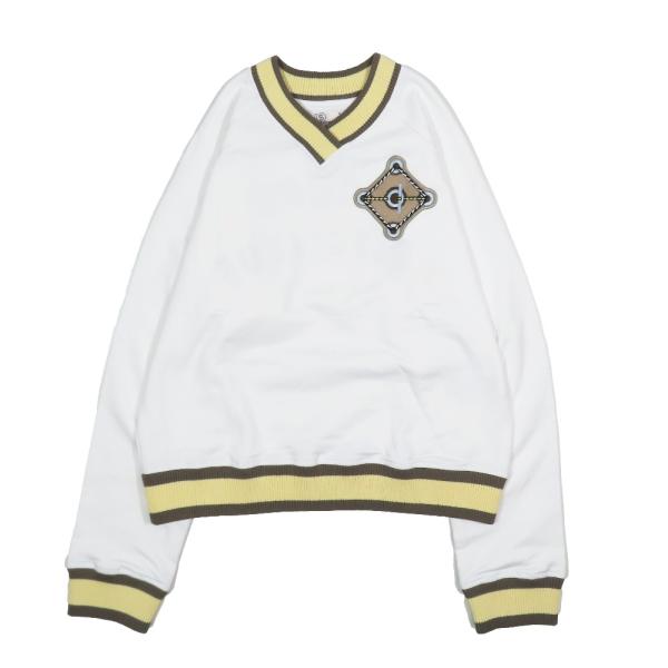 【商品名】23aw HERMES エルメス フィギュール・アーティスティック スウェット トレーナー Vネック  ワッペン 刺繍 40 ホワイト 3H4606DD【ブランド】HERMES エルメス【対象】レディース【ランク】NS ※新品同様...