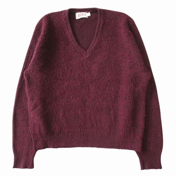 【商品名】Rob Scot ロブスコット 60's モヘヤ ニット セーター 長袖 Vネック オールド ヴィンテージ サイズM ボルドー 【ブランド】Rob Scot ロブスコット【対象】メンズ【ランク】A ※使用感はあるが、傷や汚れの少な...