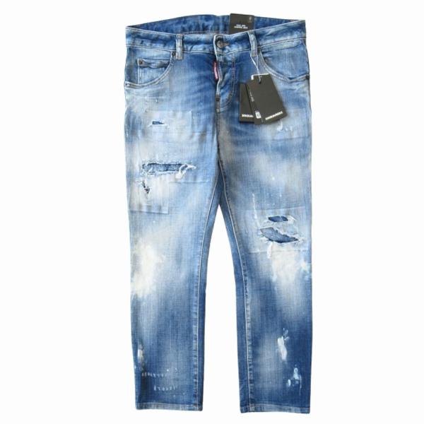 【商品名】DSQUARED2 ディースクエアード 23SS クール ガール クロップド ジーンズ デニム パンツ ダメージ リペア ペイント 36 ブルー【ブランド】DSQUARED2 ディースクエアード【対象】レディース【ランク】NS ※...