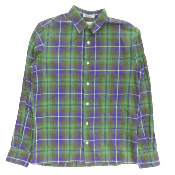 【商品名】INDIVIDUALIZED SHIRTS インディビジュアライズドシャツ チェック柄 シャツ カットソー 長袖 サイズS 緑 グリーン 紫 パープル【ブランド】INDIVIDUALIZED SHIRTS インディビジュアライズド...