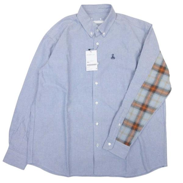 【商品名】SOPHNET. ソフネット 26ss CHECK PANELED B.D SHIRT チェック切替 シャツ カットソー オックスフォード 3 ネイビー【ブランド】SOPHNET. ソフネット【対象】メンズ【ランク】NS ※新品同...