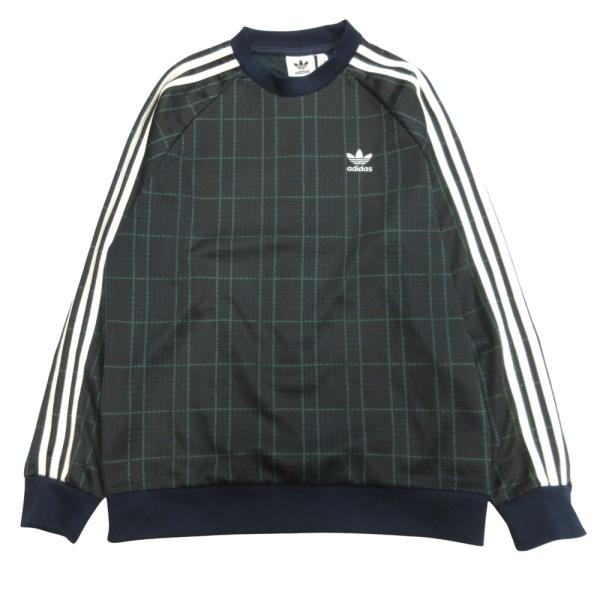 【商品名】adidas Originals アディダスオリジナルス Tartan Crewneck Sweatshirt スウェット カットソー ED7018 L ネイビー 緑 グリーン【ブランド】adidas Originals アディダ...