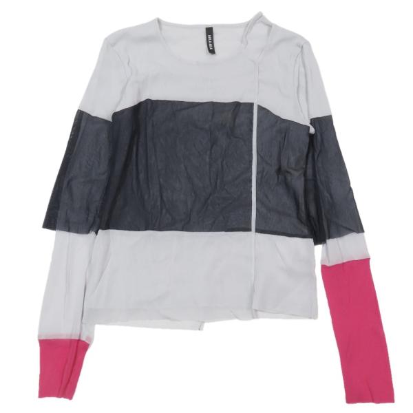 【商品名】AULA AILA アウラ アイラ 26SS カラーブロックチュールインナー シースルー シアー 長袖 カットソー 0 グレー ピンク【ブランド】AULA AILA アウラ アイラ【対象】レディース【ランク】S ※ほとんど使用がな...